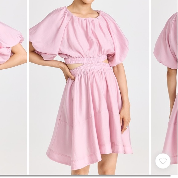 Pink Ripple | Dresses | Pink Puff Sleeve Dress With Cutouts | Poshmark